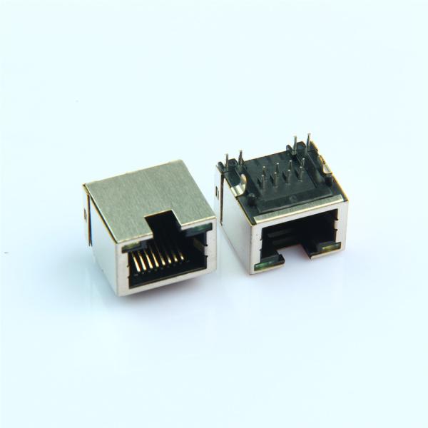 Quality H11.3 Ultra Thin Horizontal Through Hole 8P8C RJ45 Female DIP Connector, Nickel Metal EMI Shielded, Built-in Gigabit Transformer With Dual Link Activity LED Ethernet PCB Jack for sale