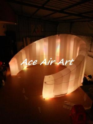 China hot sale charming curve inflatable photo booth wall led inflatable wall for meeting party event for sale