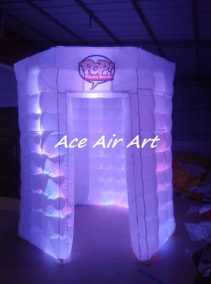 China custom lighting circle booth tent white octagon inflatable photo booth for advertising for sale