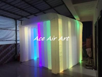 China 2017 led inflatable cube tent portable inflatable photo booth cabin for advertising for sale