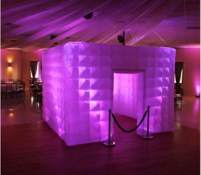 China supply professional inflatable photo booth durable double layer 10ft inflatable cube tent photo booth with led lights for sale