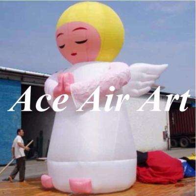 China custom giant 20 feet lovely inflatable angle girl with flying wings for advertising for sale