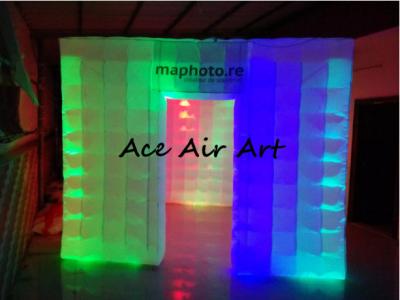 China portable exhibition display inflatable photo booth enclosure/inflatable photo studio with led for sale for sale