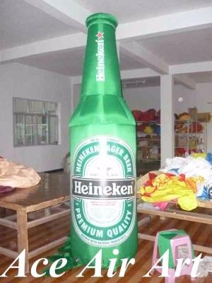 China custom giant 3m high advertising inflatable beer bottle balloon with logo for sale for sale