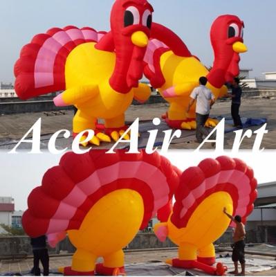 China attractive giant 13ft double inflatable turkey decoration for advertising in Thanksgiving Day for sale