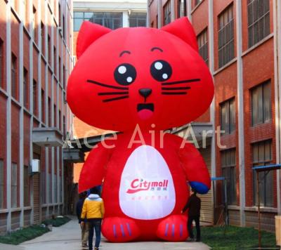 China advertising decoration red inflatable cat for sale