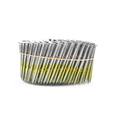 China Wire Collated Electric Galvanised Coil Nails For Construction Ring Shank  2'' for sale