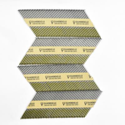 China 50mm - 90mm Length Paper Tape Framing Nails / 34 Degree Framing Nails for sale
