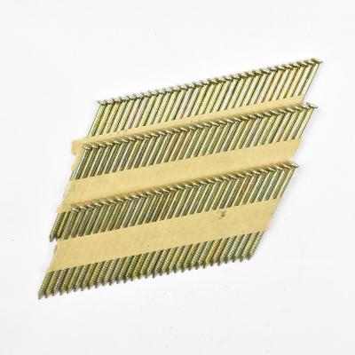 China 28 / 34 Degree 2.8mm*76mm Smooth Shank Galvanized Paper Strip Nails For Building Construction for sale