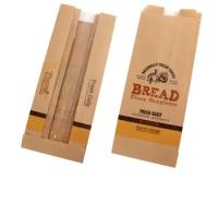China Brown Kraft Paper Bakeryplastic Bread Bags With Window Packaging Eco Friendly for sale