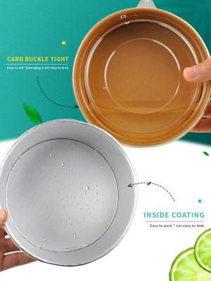 China Brown 750ml Kraft Paper Bowl Biodegradable Kraft Salad Bowl With Lid for sale