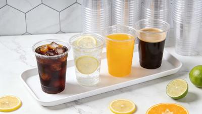 China Custom Logo Printed  Clear PET Transparent Cups Plastic Smoothies Cold Coffee and Ice Drinking Cup for sale