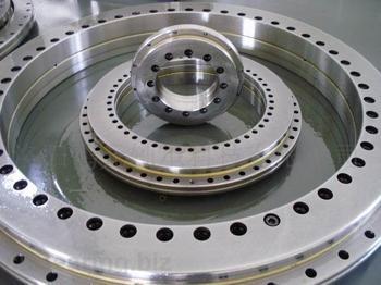 China YRT 850 Rotary table bearing in stock, standard export wooden case, GCr15SiMn Steel for sale