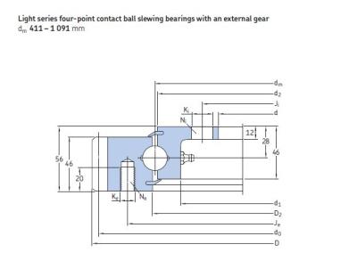 China offer RKS.21 0841  four-point contact ball slewing bearings,773x950x56mm,application and price for sale