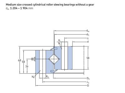 RKS.160.20.1904 slewing bearings,1796X2012x68mm, without gear, raceway hardness:55-62HRC