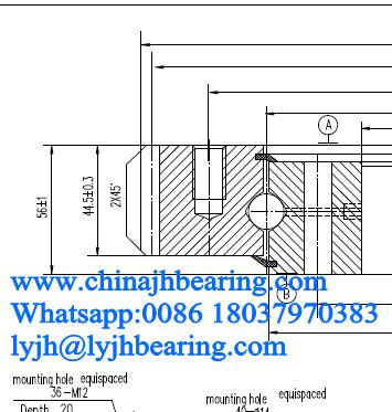 China offer E.950.20.00.B   Four point contact Slewing bearing  950.1X772XD56 mm in stocks price and stocks for sale
