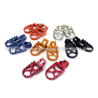 China MX Dirt Bike Foot Pegs Stainless Steel Teeth Color Anodized Surface for sale