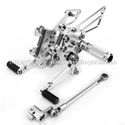 China Silver / Black Motorcycle Rear Sets Deeply Knurled Brake Pedal Treatment for sale