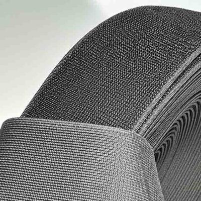 China 25mm Elasticated Velcro 100% Nylon Stretch Hook And Loop Black for sale