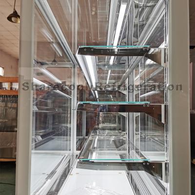 Cina Esposizione più fredda della vetrina del dolce della base ultra del dolce commerciale di marmo del vetro trasparente in vendita