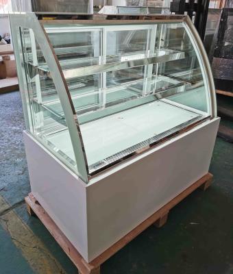 China Commercial Curve Glass Pastry Refrigerator Showcase For Bakery Digital controller for sale