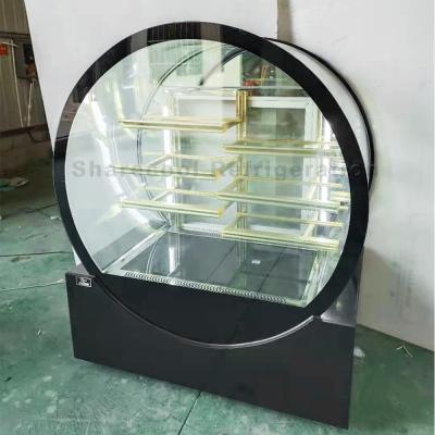 China Round Shape 1.6m Cold Cake Display Fridge With Adjustable Shelves CE Certificated for sale