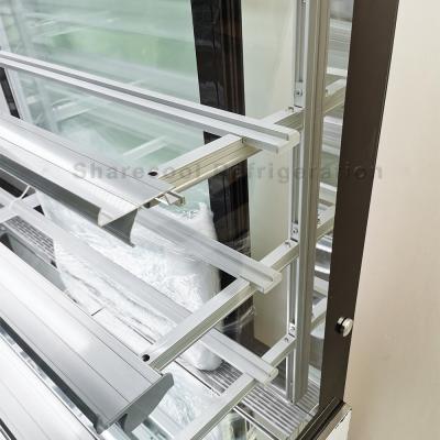 Cina frigorifero del dispositivo di raffreddamento dell'esposizione di vetro dell'arco del frigorifero commerciale della vetrina di 110V 60Hz doppio in vendita