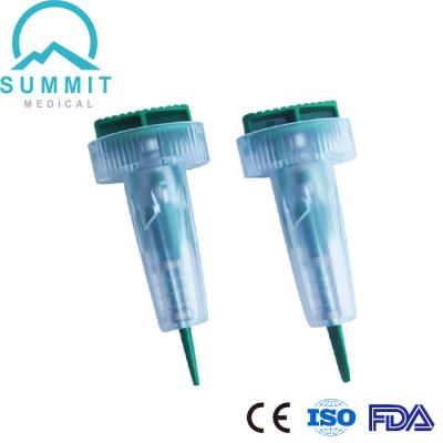 中国 快適な血の見本抽出のためのボタンによって活動化させる安全尖頭アーチ21G 1.8mm 販売のため