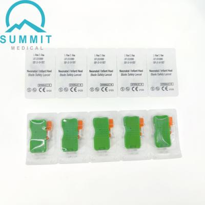 China Individually Packed Safety-engineered Heel Blade Infant Safety Lancet for sale