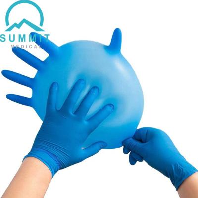 Cina Blu 3,5 MIL Disposable Examination Gloves, guanti medici liberi dell'esame del nitrile del lattice in vendita