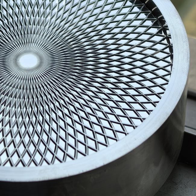 Close-up view of diamond texture pattern on mold surface