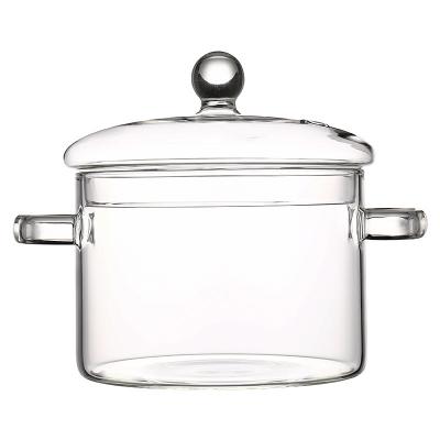 China mini Pan thickened instant noodle soup pot Household instant  bowl transparent glass pot for sale