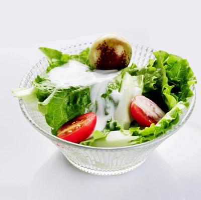 China Round cereal ice cream microwave Single wall Fruit vegetable salad plate food clear glass mixing bowl for sale