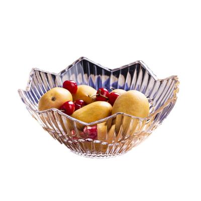China blowing custom new nordic private logo luxury vintage transparent clear european style pretty fruit glass plates for sale