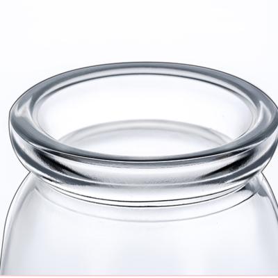 China 100ml 150ml 200ml clear luxury hot coffee frosted water borosilicate Juice Pudding Custom glass bottle for sale