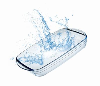 China basics clear oblong nordic style pans baking tray microwave heat-resistant glass dish for sale