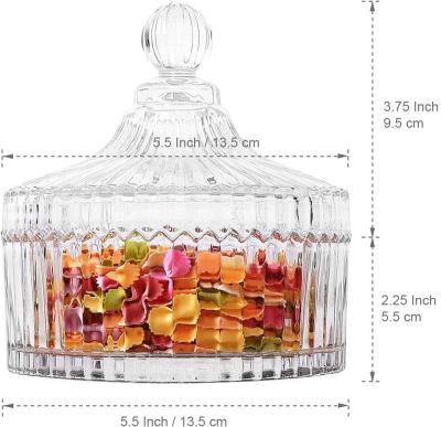 China Hot Wedding Round Sugar Storage Pot Crystal Snack Candy Jar with Lids for sale