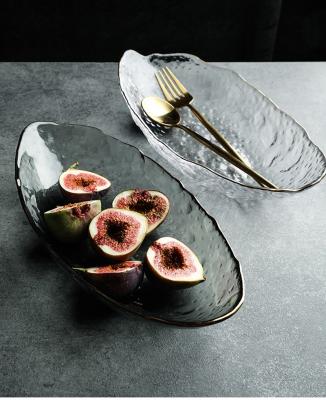 China Clear Glassware Small Tempered Dinner Serving Plate Daily Used Household Kitchenware Glass for sale
