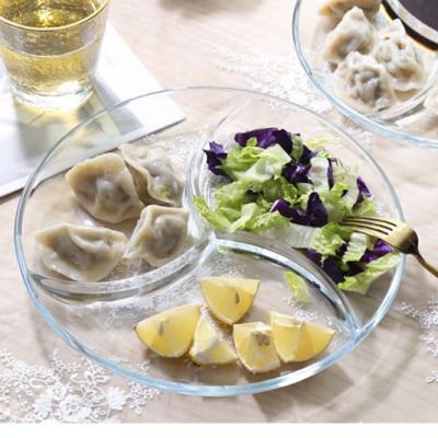 China Amazon hot sale wholesale transparent basics butter round crystal decorative glass fruit tray dish for sale