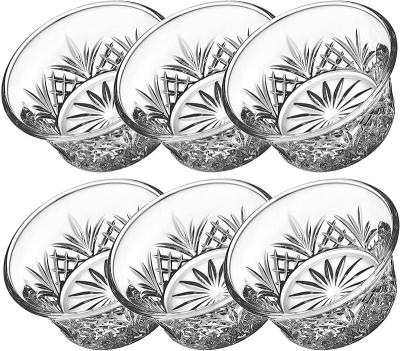 China Amazon hot sale transparent hand small serving glass seasoning bowls for sale