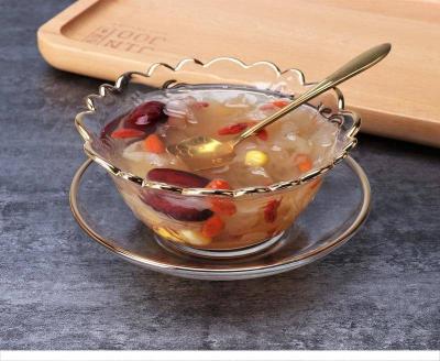 China Original Factory Wholesale Fashionable Dessert Crystal ice Glass Bowl for sale