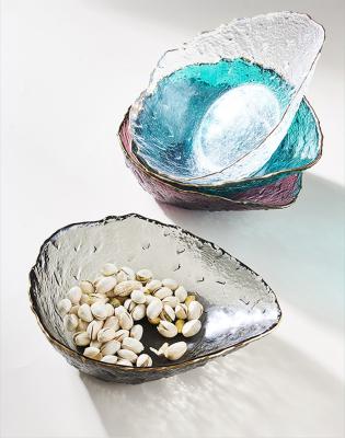 China Nordic Irregular Shaped Serving Bowls for Salads Fruit Salad Dessert Porcelain Soup Bowl Glass for sale