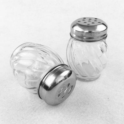 China Aluminium Lid Cover Round Glass Storage Jar Canister Glassware Wide Mouth Seasoning Bottle for sale