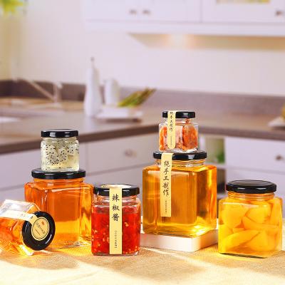 China spot goods Customizable label glass jar food storage & container spice storage honey jar for sale