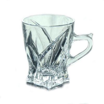 China round luxury  private label and household glass  tea cup glass with handle for sale
