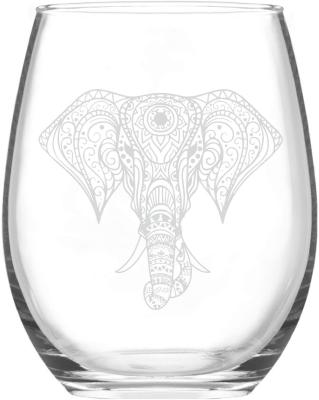 China 16 oz custom stemless white Wine Lovers Birthday Party Decorations martini glasses cartoon glass cup for sale