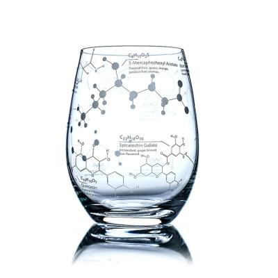 China clear Champagne personalized custom coffee cup logo wine stemless Round Mouth martini glasses Glass Cup for sale