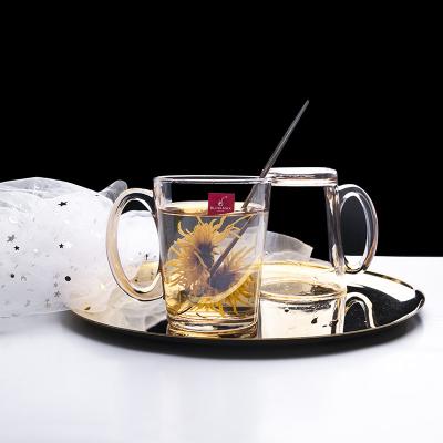 China handle tempered heat resistant custom Round Mouth Versatile multipurpose clear color coffee glass cup for sale