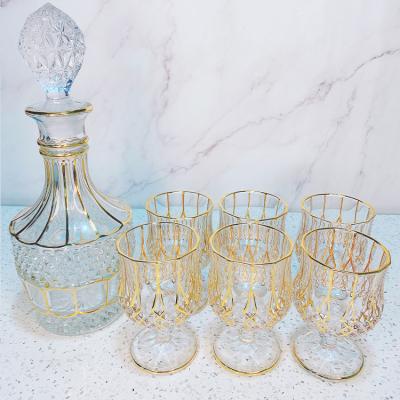 China gift gold rim crystal hipster luxury high quality royal wine glass set for sale