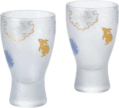 China Japanese painted white shot factory manufacturer drawing cup ovaled glass mini cup for sale